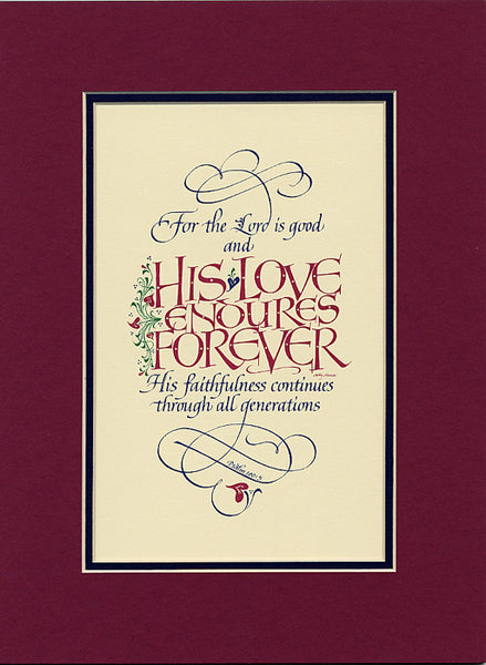 His Love Endures | Calligrapher Holly Monroe – Heirloom Artists: Holly Monroe